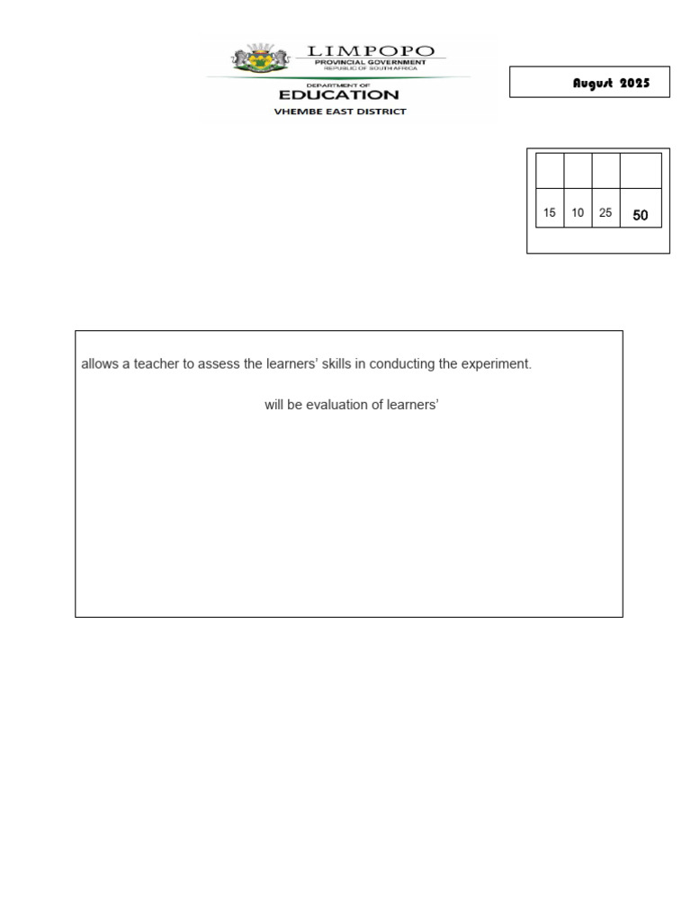 2025 Physical Sciences Grade 11 Experiment 2 (Boyles Law) | PDF | Gases ...
