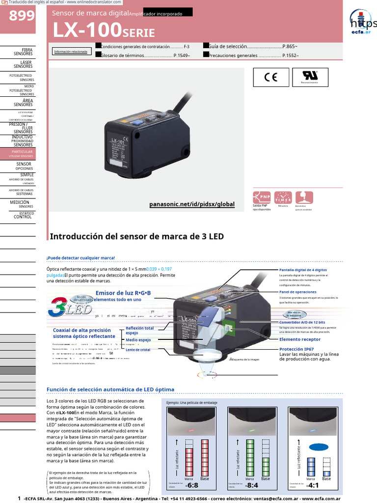 Lx100sensor de Taco - en - Español | PDF | Diodo emisor de luz | Sensor