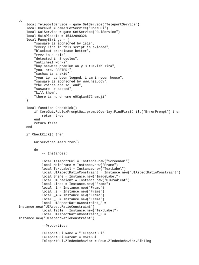 Blackout Revival Unban Script | PDF