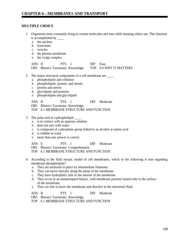 Russell3e TB Ch06 Final | PDF | Cell Membrane | Osmosis