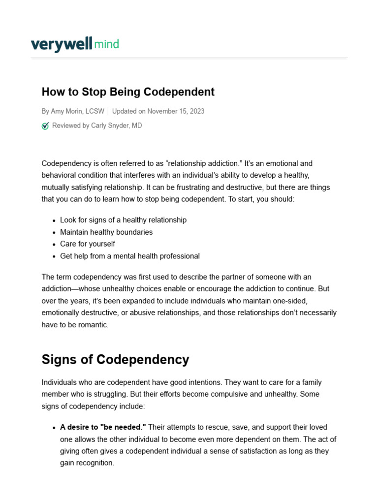 What S The Best Codependency Treatment 5070487 Print | PDF | Child ...
