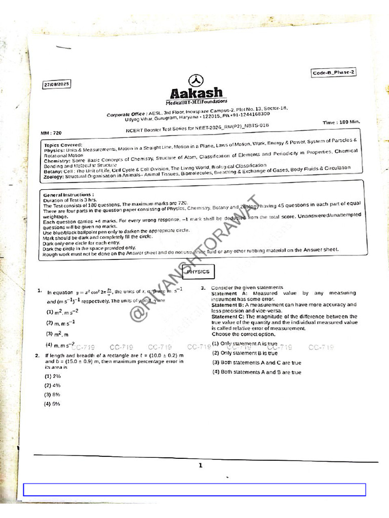 Nbts 01 Phase 02 RM Qus Paper by @riyanshtorawat | PDF