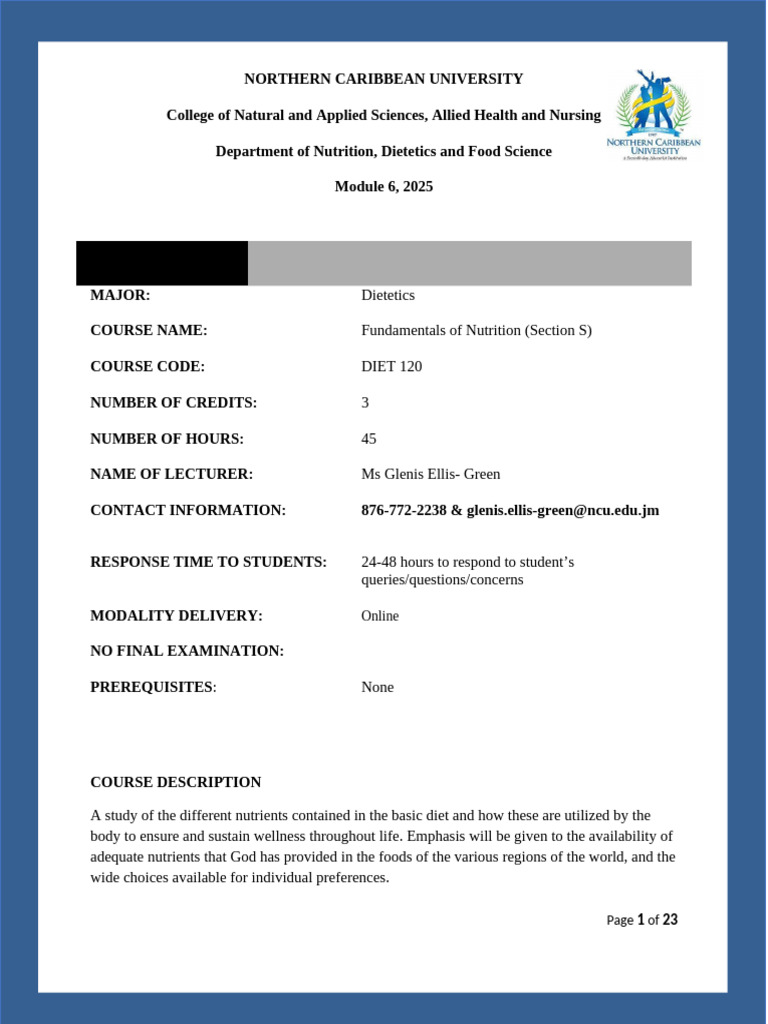 Fundamentals of Nutrition Course Overview | PDF | Fat | Vitamin