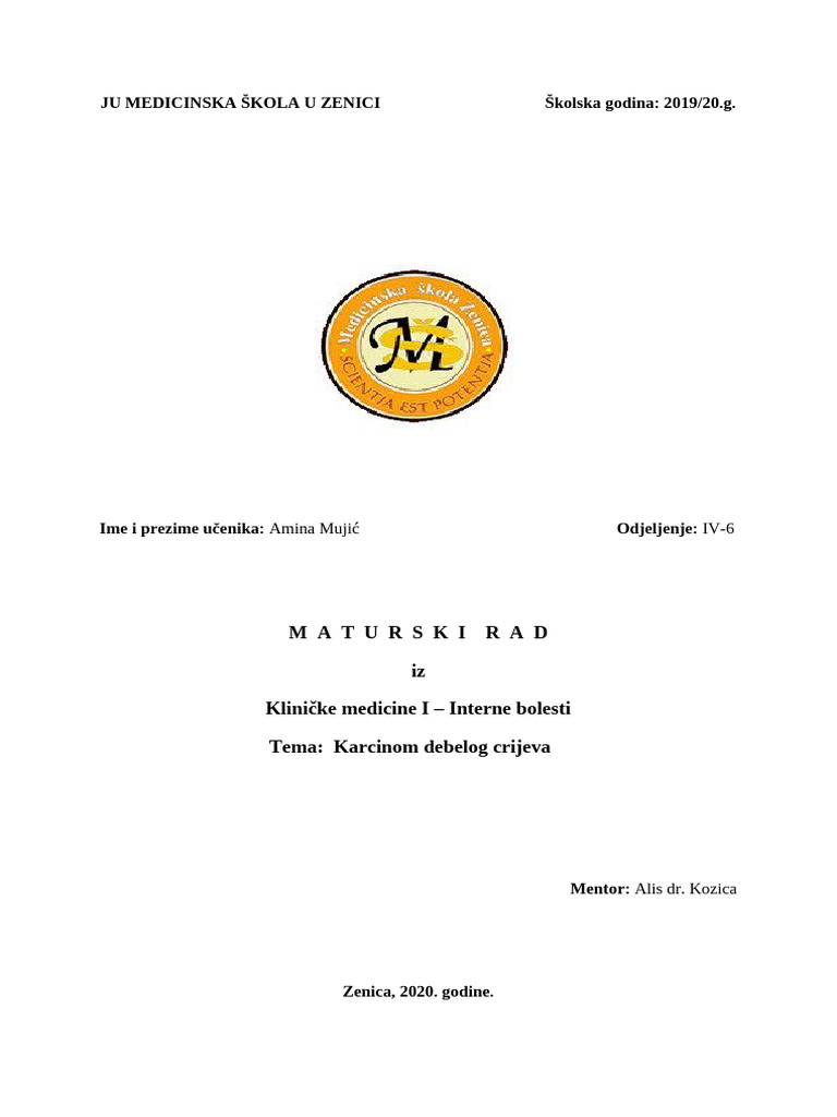 Karcinom Debelog Crijeva | PDF