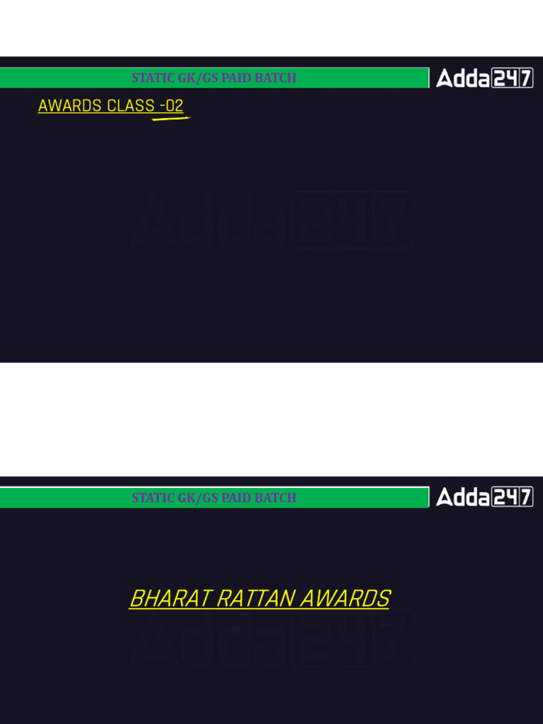 Awards Class - 02: For Batch and For | PDF