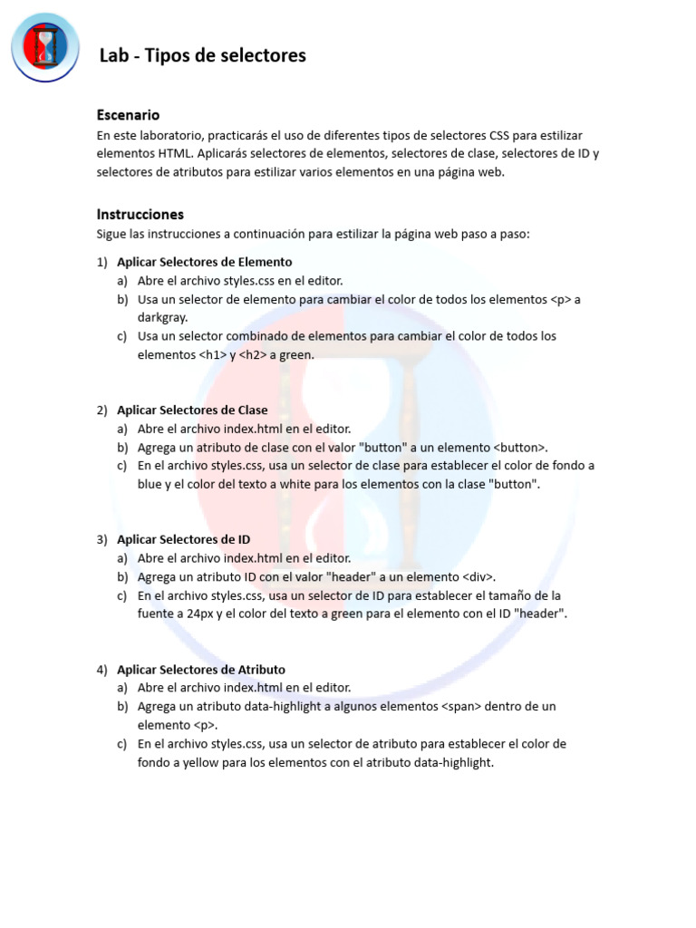 Lab - Tipos de Selectores | PDF