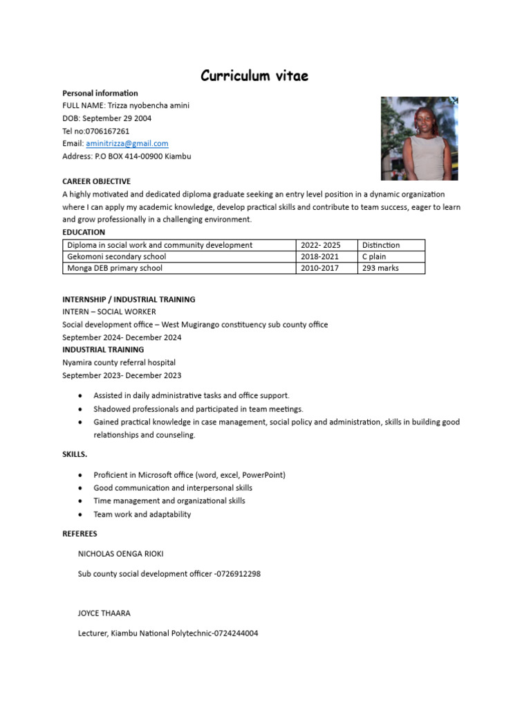 Entry-Level Social Work CV | PDF