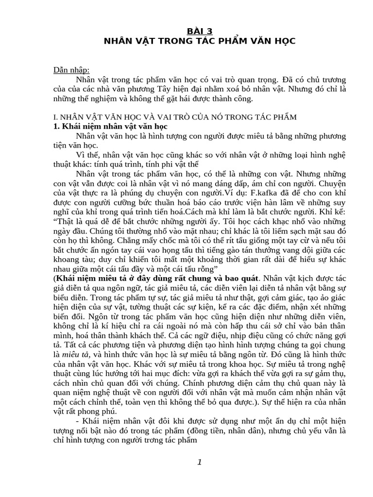 Nhan Vat Trong Tac Pham VH | PDF