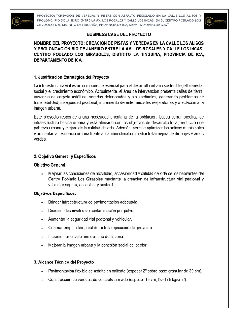 Creación de Veredas y Pistas en ICA | PDF | Sustentabilidad ...