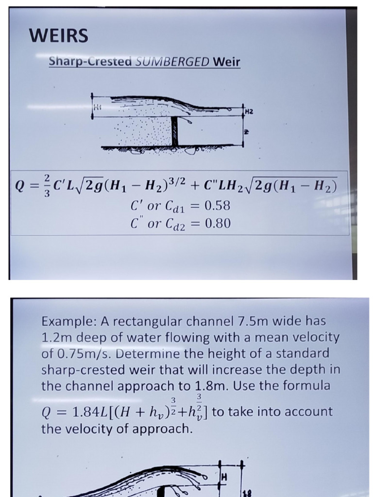 Weirs Open Channel PDF | PDF