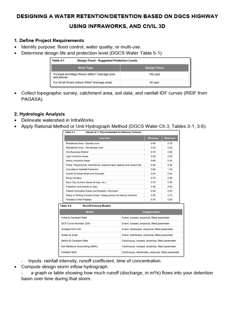 Designing A Water Retention or Detention Based On DGCS Highway | PDF ...