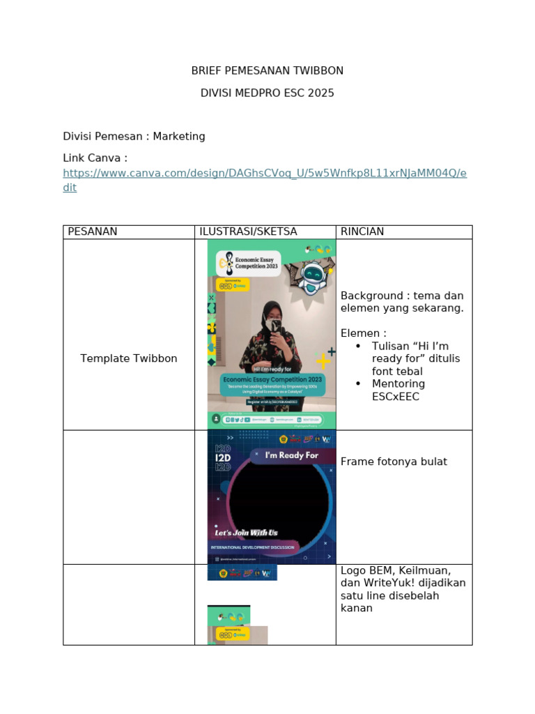 Mockup Desain Twibbon ESC | PDF