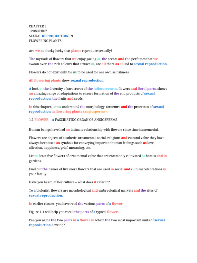 Sexual Reproduction Complete Highlighted | PDF | Flowers | Pollen
