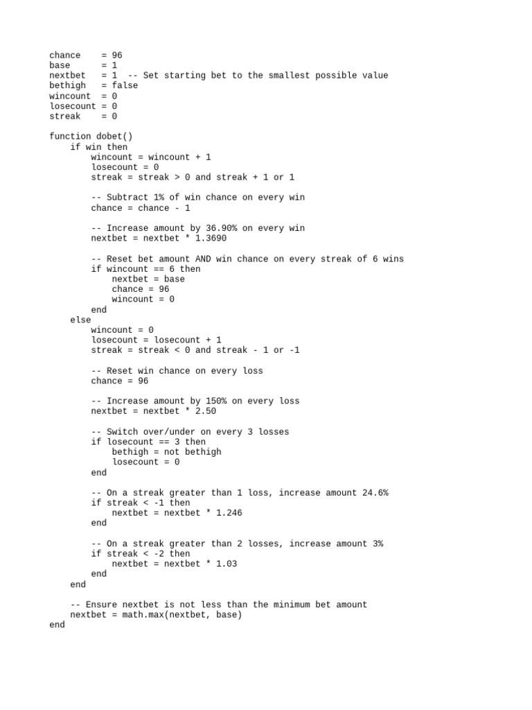 Betting Strategy Algorithm Explained | PDF