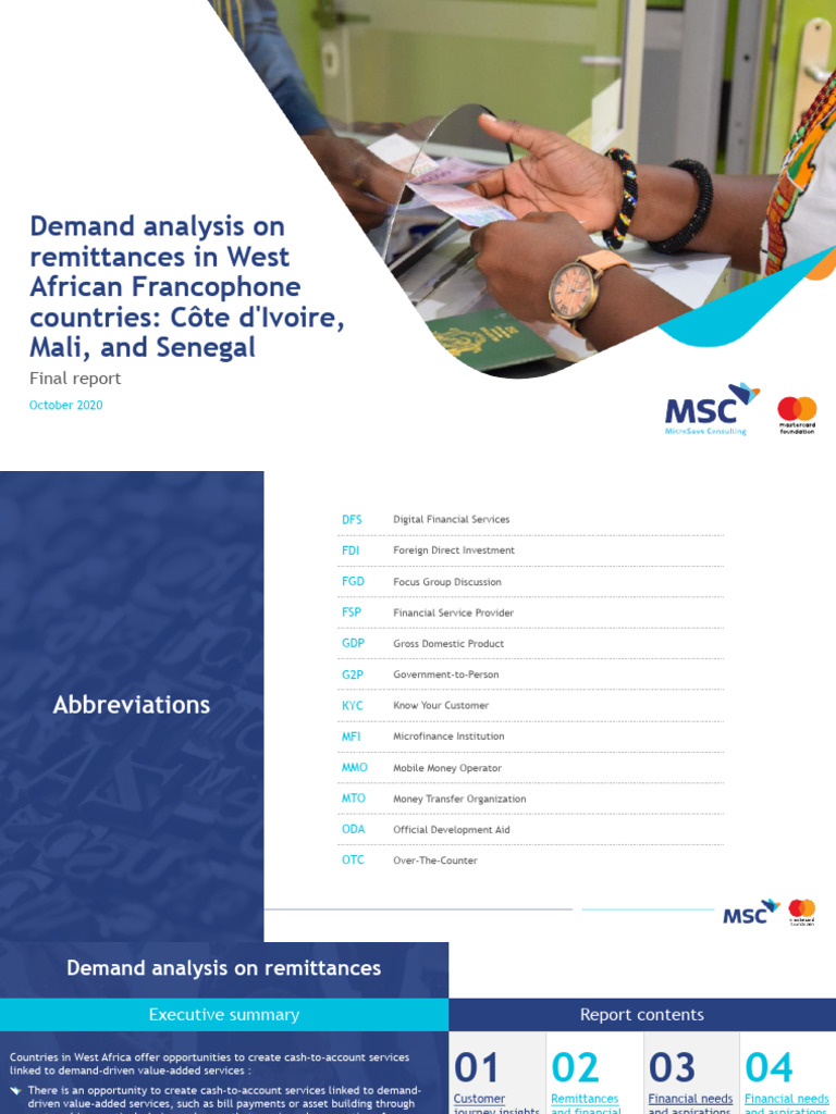 Demand Analysis On Remittances in West African Fracophone | PDF ...