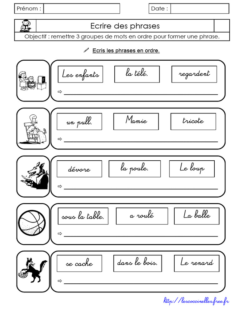 Écrire Des Phrase | PDF