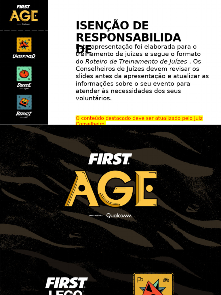 Fll Challenge Unearthed Judge Training Slides (1) | PDF | Comentários