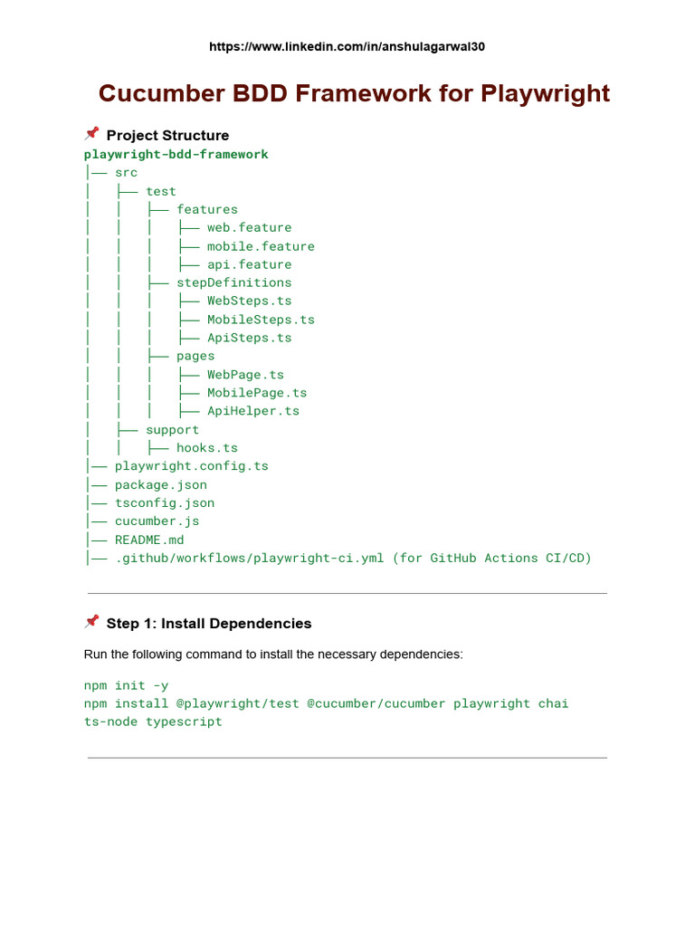Cucumber BDD Framework For Playwright 1745496324 | PDF | Software | Software Development