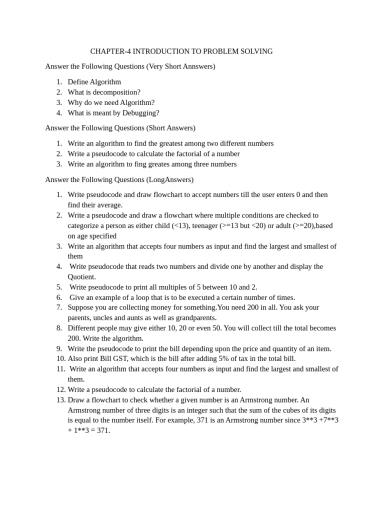 Worksheet - Introduction to Problem Solving | PDF