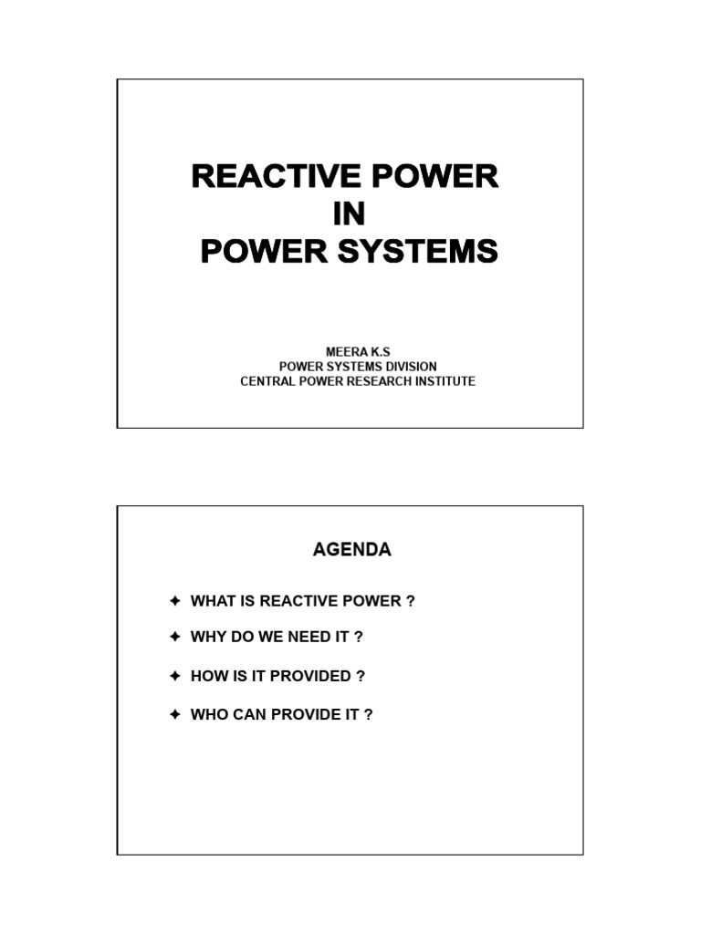 Understanding Reactive Power In Power Systems Pdf Ac Power