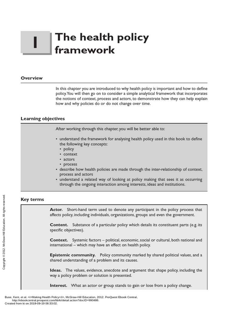 Understanding Health Policy Framework | PDF | Policy | Health Policy