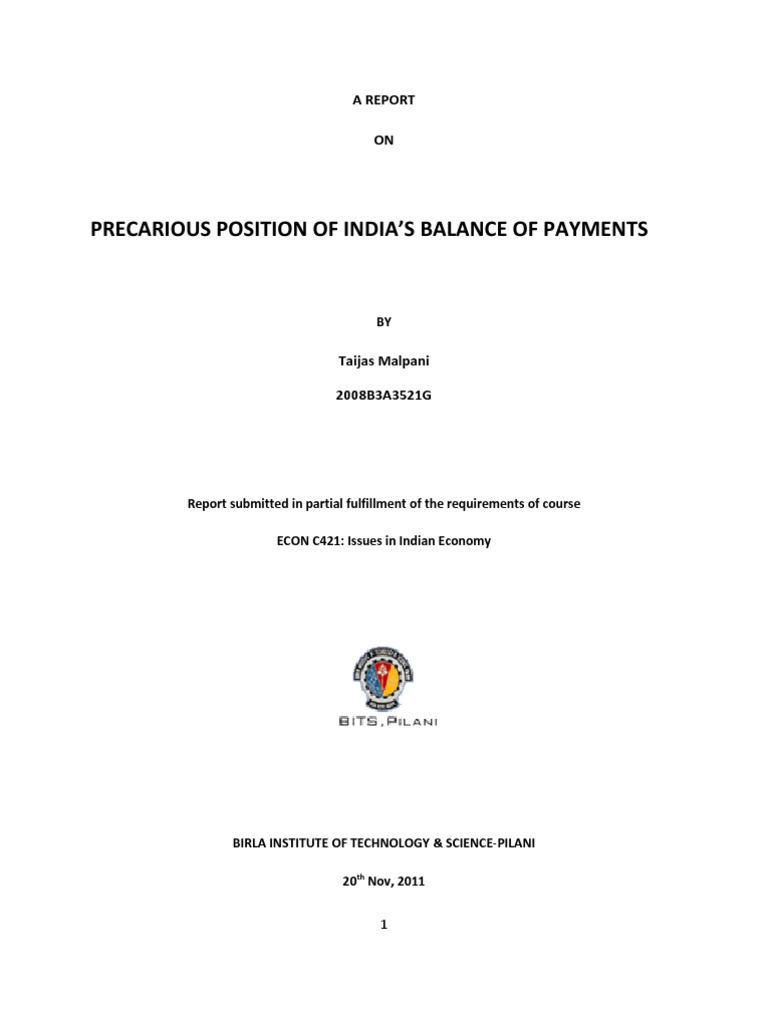 India's Balance of Payments Analysis | PDF | Business | Finance & Money ...
