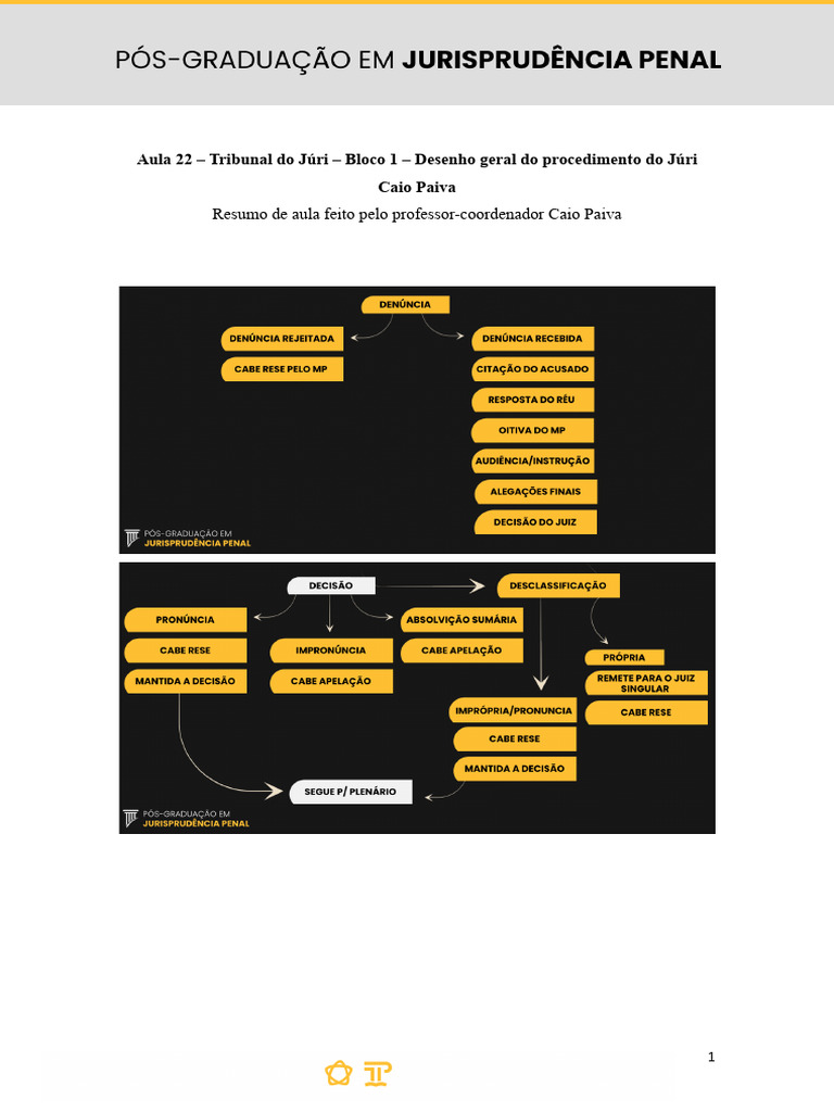 Procedimento Do Júri - Parte 01 | PDF