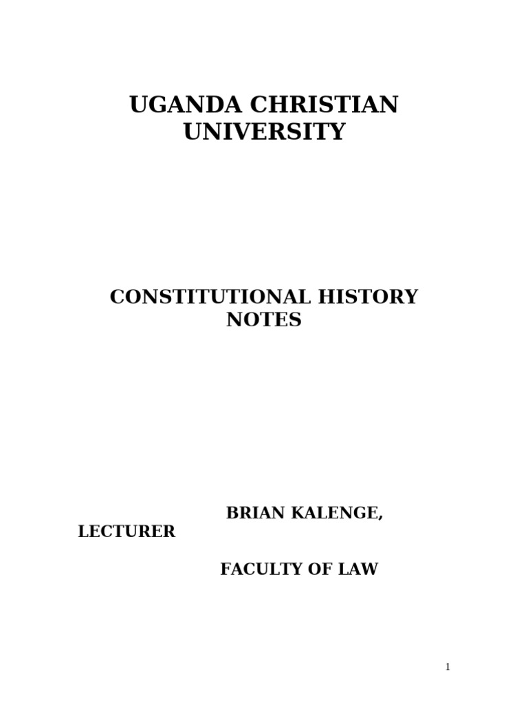 Uganda's Constitutional History Overview | PDF | Uganda | Citizenship