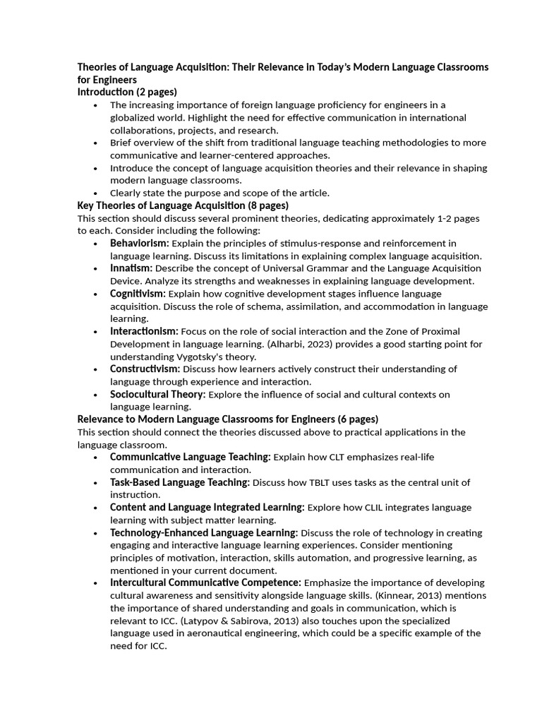 Theories of Language Acquisition1 | PDF | Language Acquisition ...
