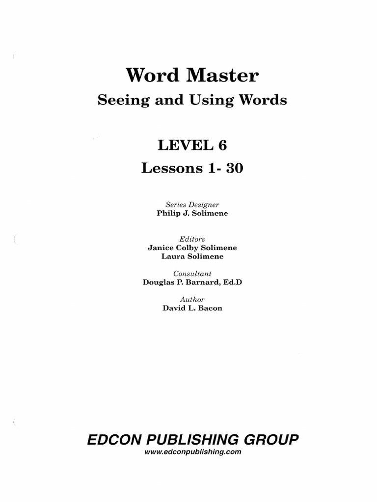 Word Master Vocabulary | PDF