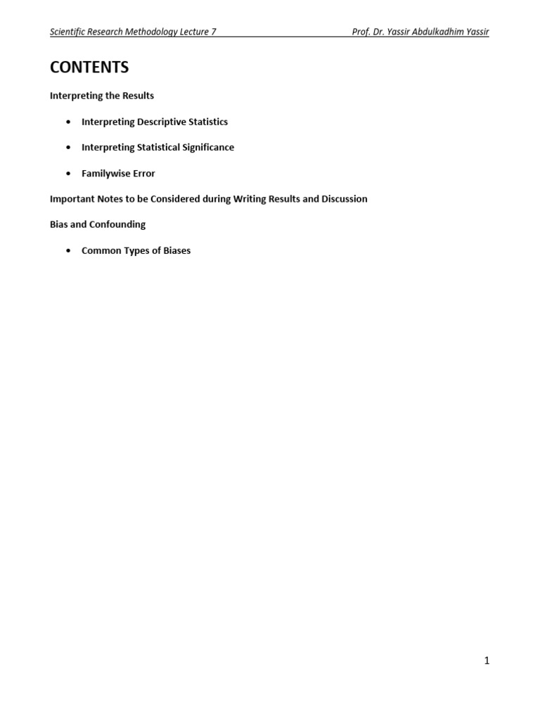 Interpreting Research Results and Bias | PDF | Statistics | P Value