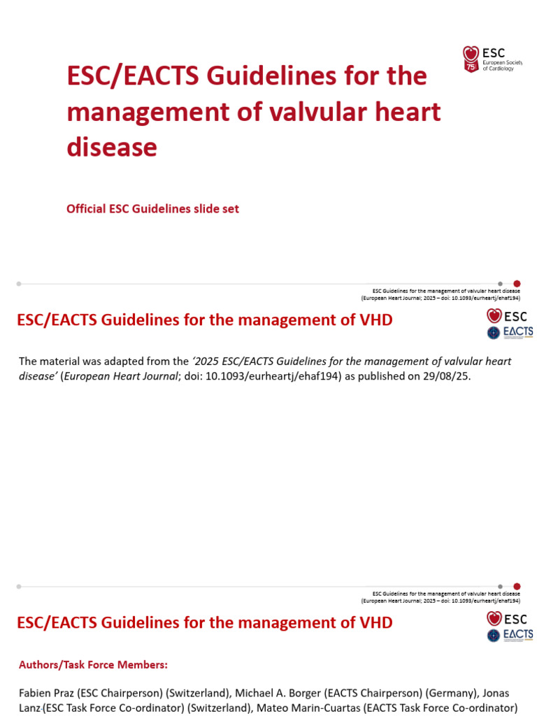2025 ESC Guidelines for Valvular Heart Disease | PDF | Cardiology | Heart