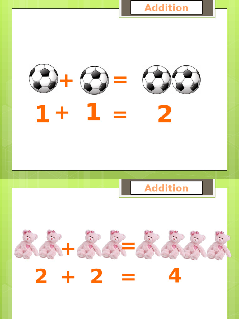 Basic Addition Examples and Solutions | PDF