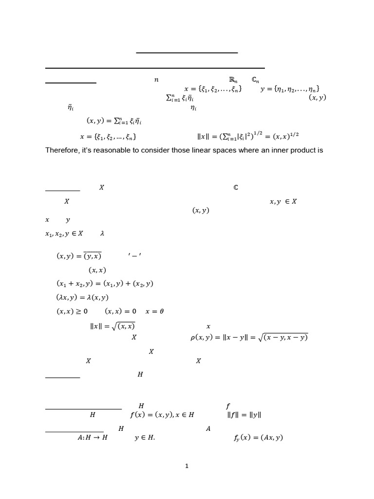 Operator Theory: Inner Products & Adjoint Operators | PDF | Hilbert ...
