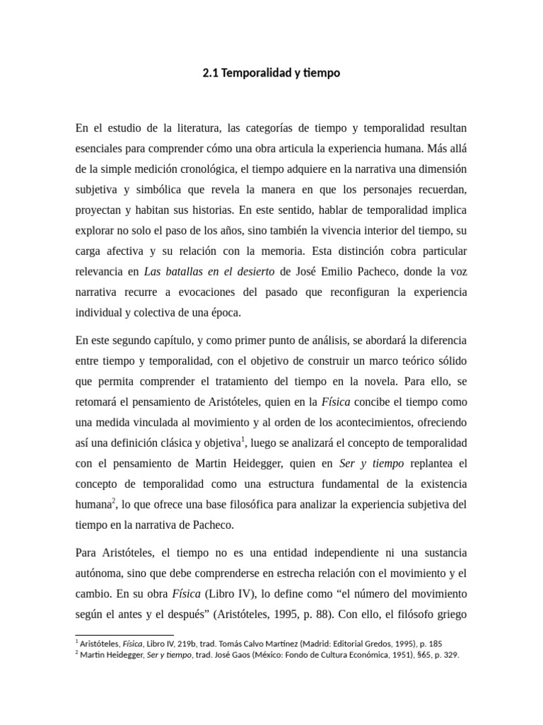 Tiempo y temporalidad en la narrativa | PDF | Martin Heidegger | Hora