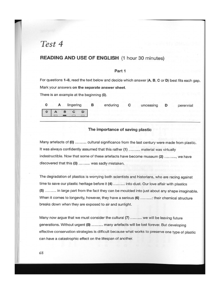 c2 Prof 2 Test 4 Reading and Use of English | PDF