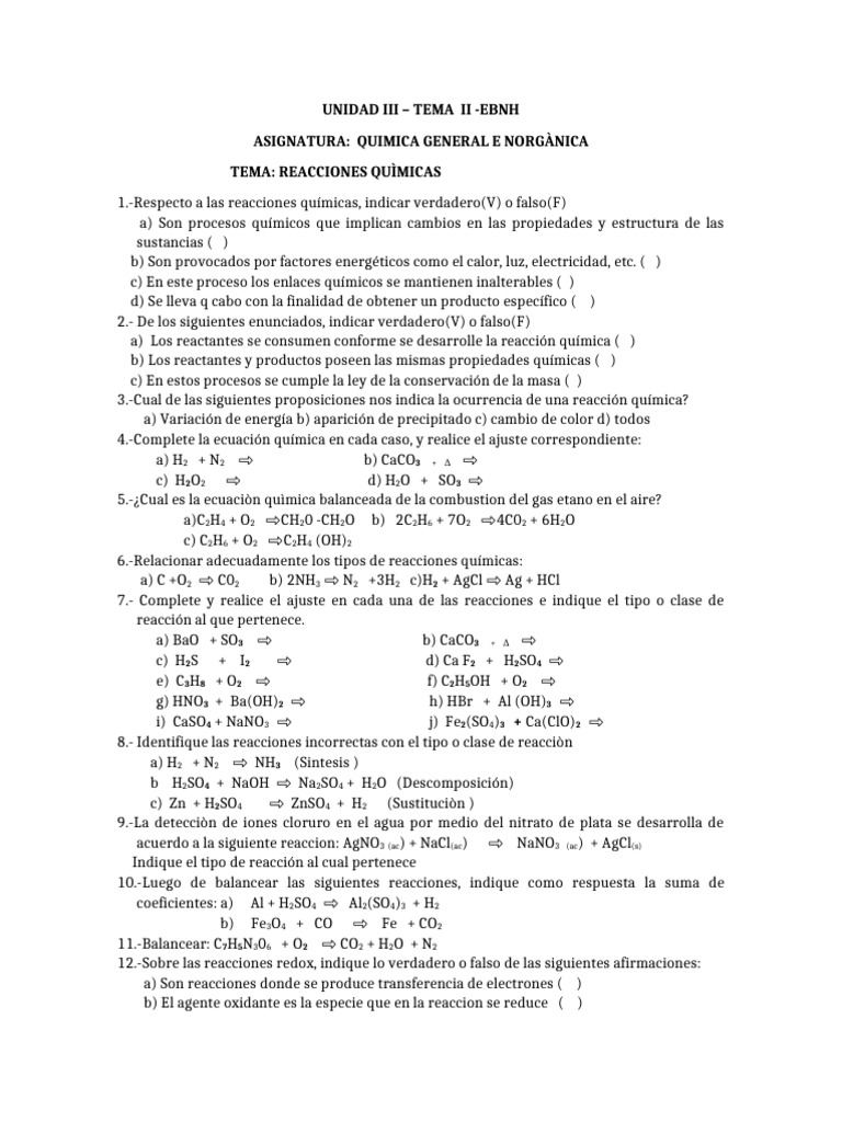 Ejercicio Capa 3-Tema 2-EBNH-25 | PDF | Redox | Reacciones químicas