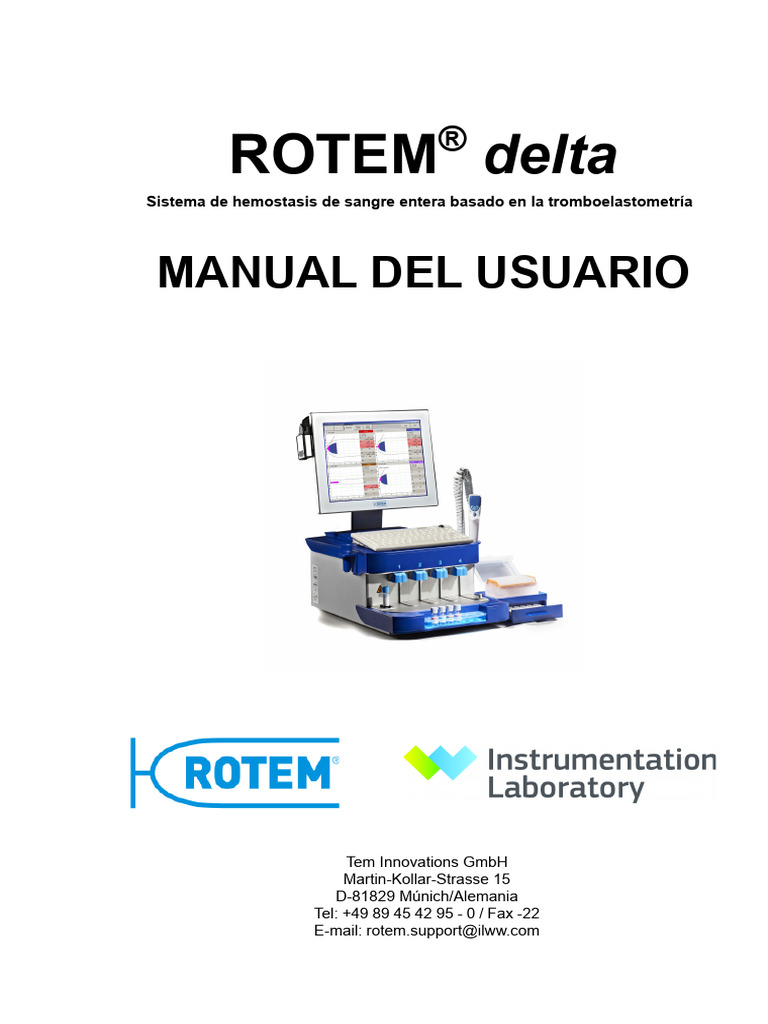 Manual del Usuario ROTEM® delta | PDF | Laboratorios