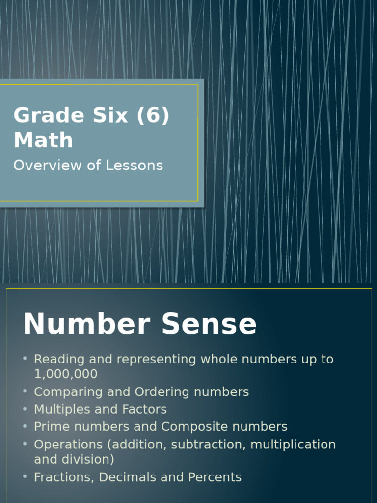 G6 Math Intro | PDF