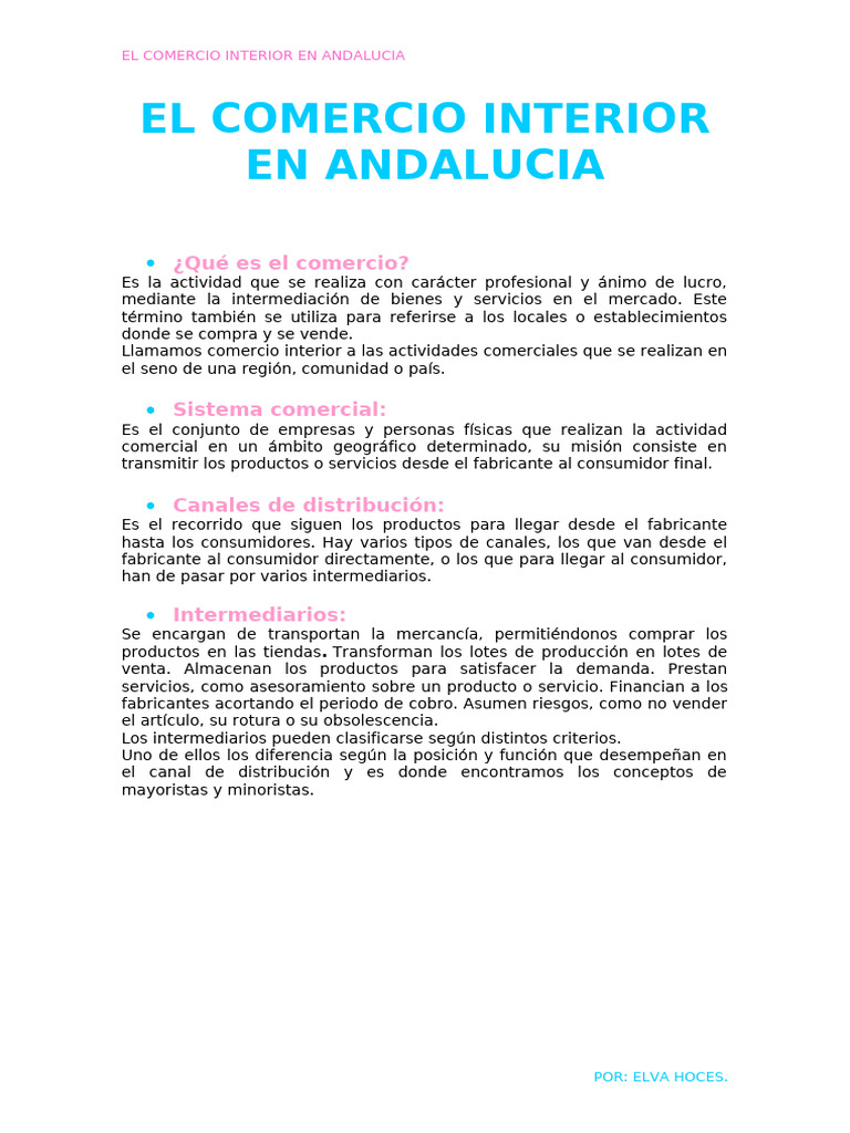 El Comercio Interior en Andalucia | PDF