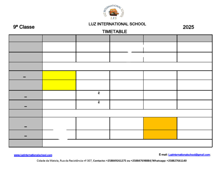 Grade 9 Timetable | PDF | Ciências naturais | Ciências Físicas