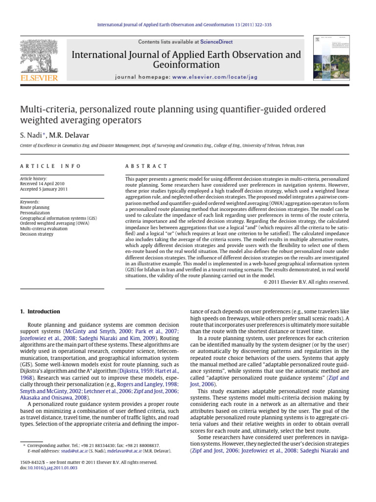 Multi-Criteria, Personalized Route Planning Using Quantifier-Guided Ordered Weighted Averaging ...