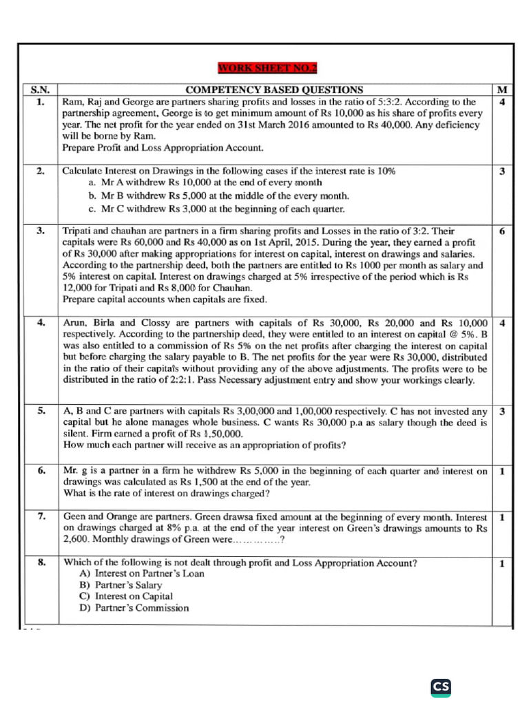 Practice Assignment 2 of CH 1 of Vol 1 of Xii Com .2025 | PDF