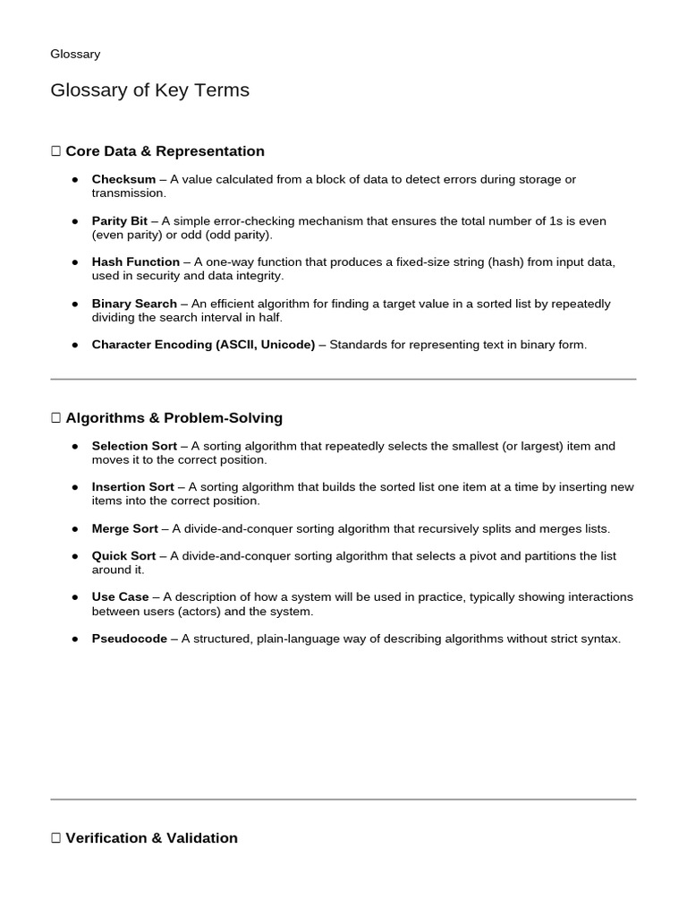 Key Terms Glossary for Tech Concepts | PDF | Computer Network ...