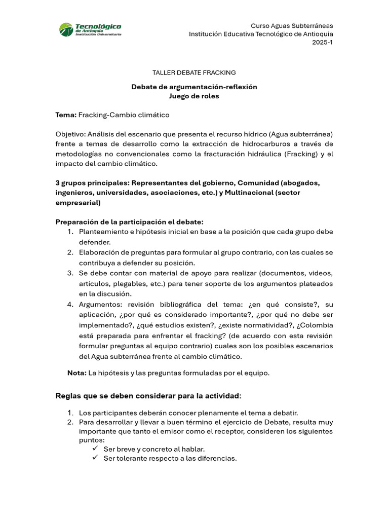 5 Taller Debate Fracking | PDF