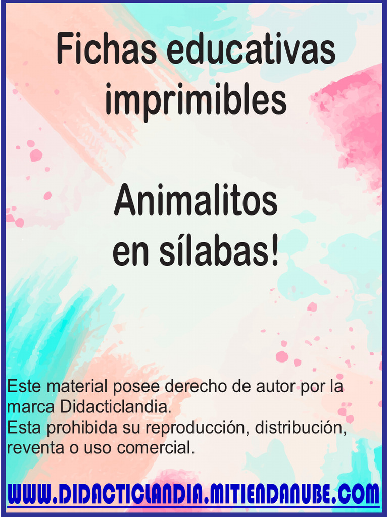 Animalitos en Sílabas | PDF