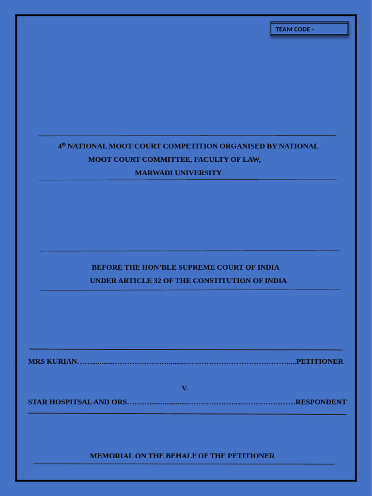 Front Page Moot Memorial 3 | PDF