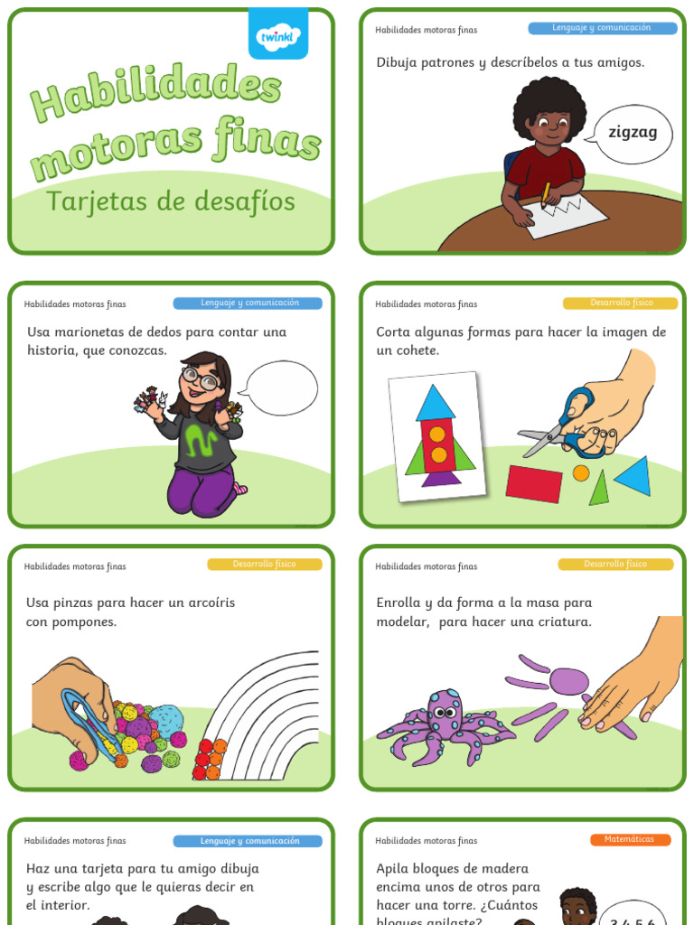 Sa Ef 1698714801 Tarjetas de Desafios para Desarrollar Motricidad Fina ...
