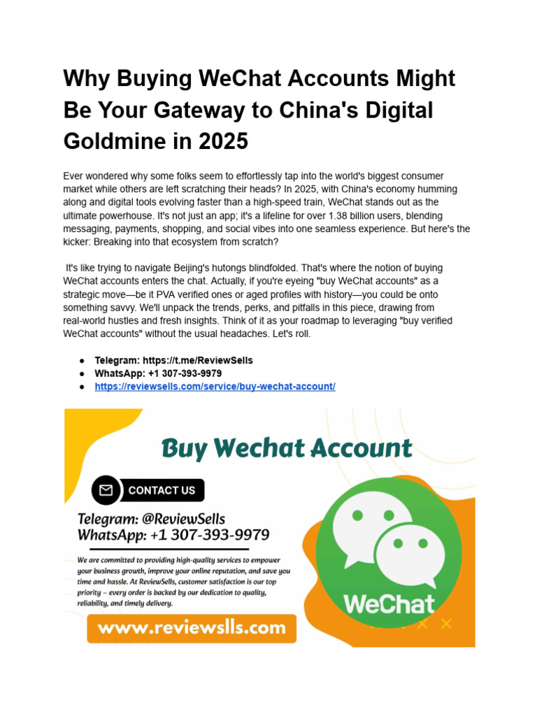 Why Buying WeChat Accounts Might Be Your Gateway To China's Digital ...
