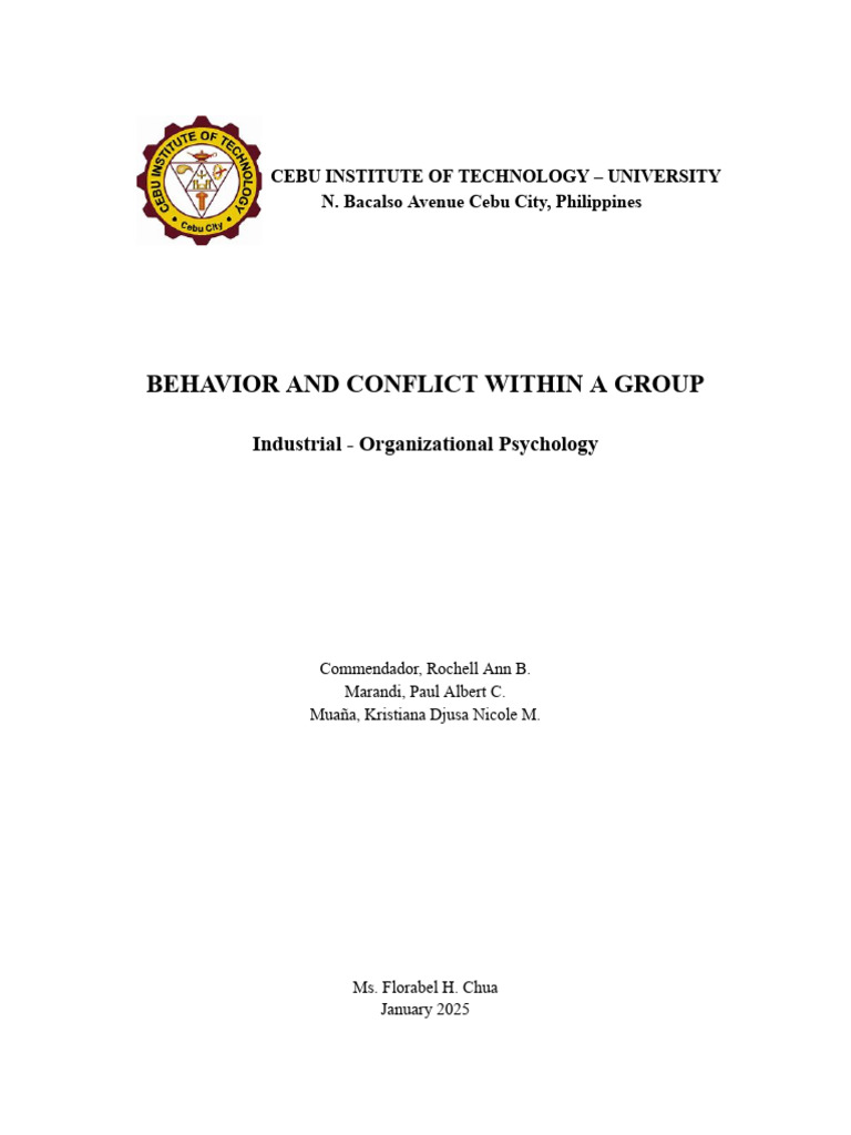 Group Dynamics: Behavior and Conflict Analysis | PDF | Mediation ...